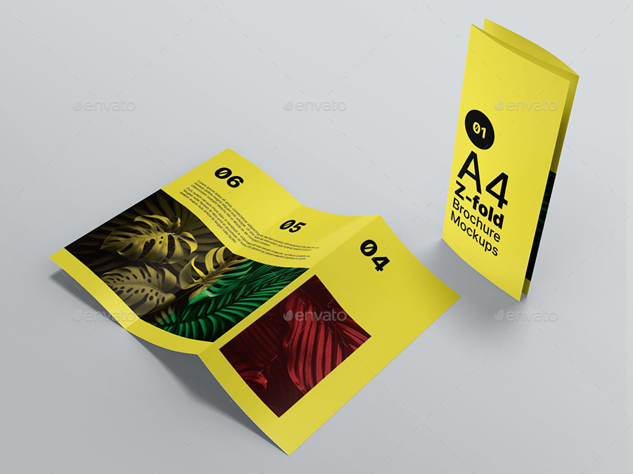 A4 Z-fold Brochure Mockups, Graphics | GraphicRiver