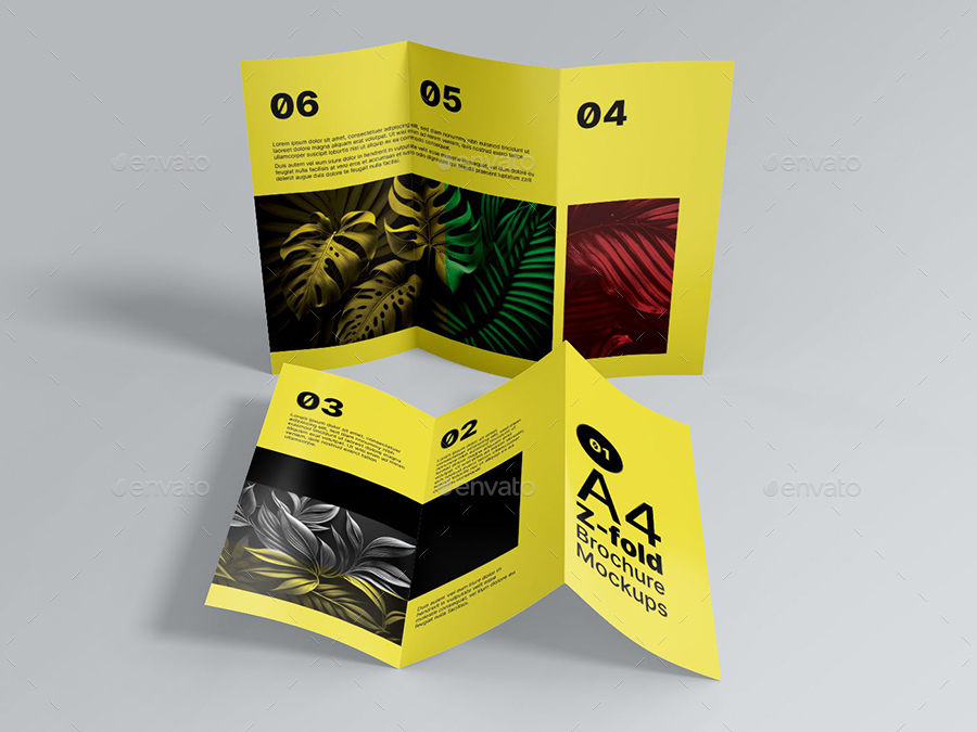 A4 Z-fold Brochure Mockups, Graphics | GraphicRiver