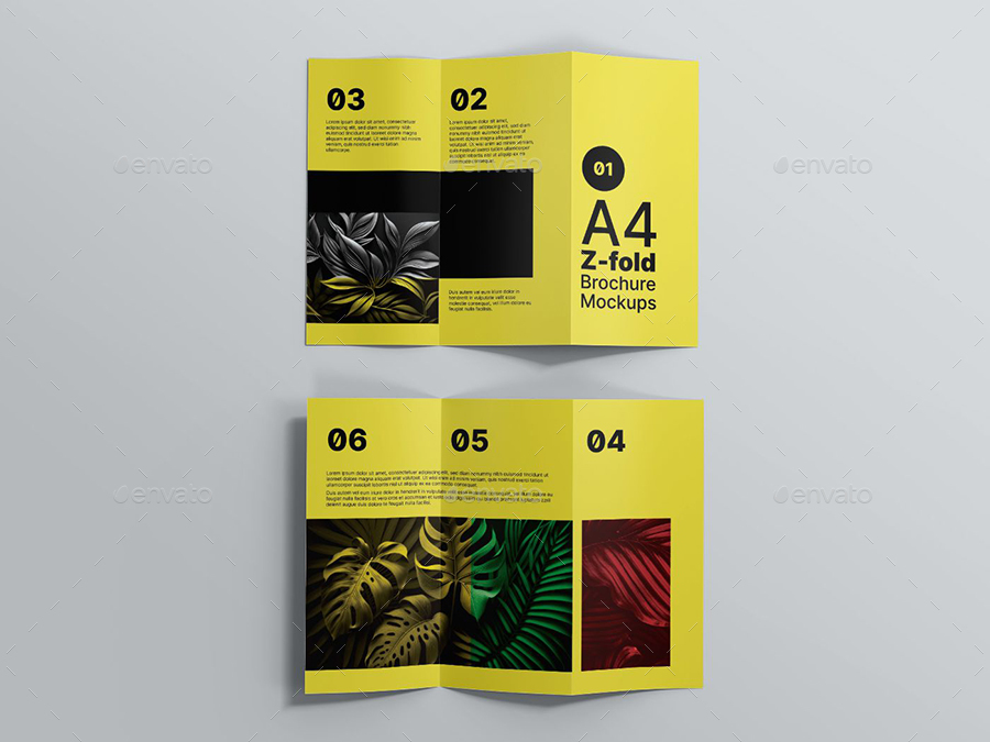 A4 Z-fold Brochure Mockups, Graphics | GraphicRiver