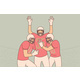 Team of Baseball Players Celebrate Victory in Game, Vectors | GraphicRiver