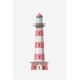 Simple Design Red Color Lighthouse on White, Vectors | GraphicRiver