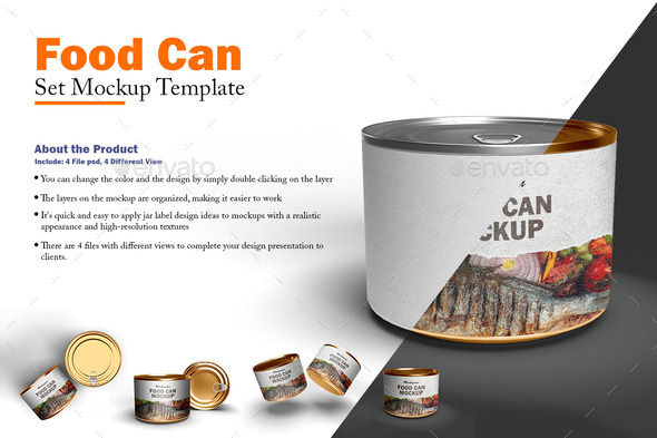 Food Can Mockup Template, Graphics | GraphicRiver