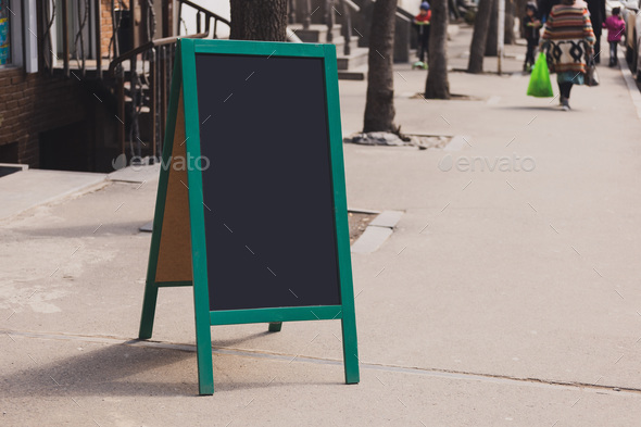 Special menu announcement board. Chalkboard stand for menu restaurant ...
