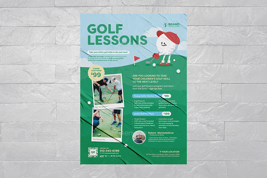 Golf Lessons Flyer Templates, Print Templates | GraphicRiver
