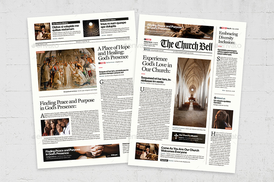 Newspaper Newsletter Layout, Print Templates | GraphicRiver