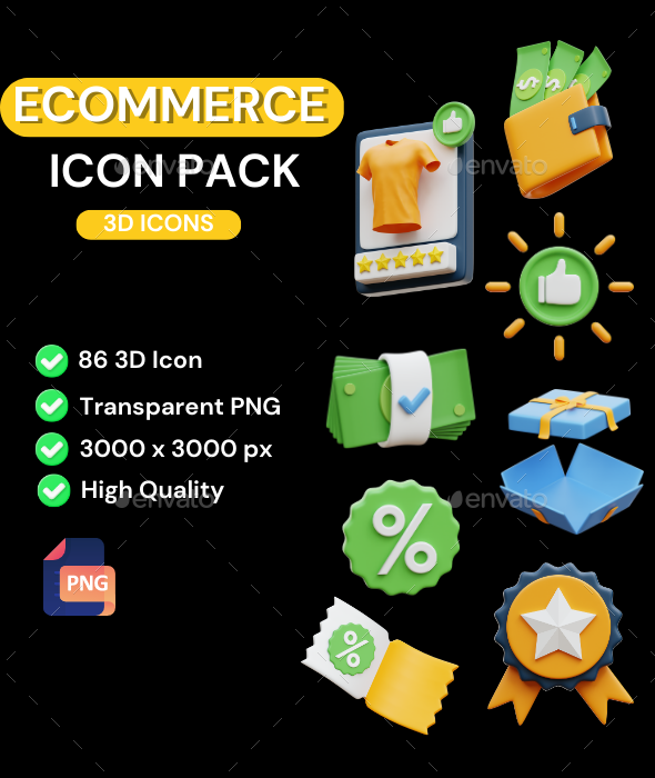 3D eCommerce Icon Set, Graphics | GraphicRiver
