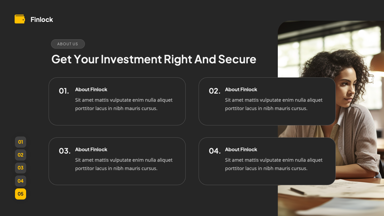 Finlock - Financial Investment PowerPoint Template, Presentation Templates