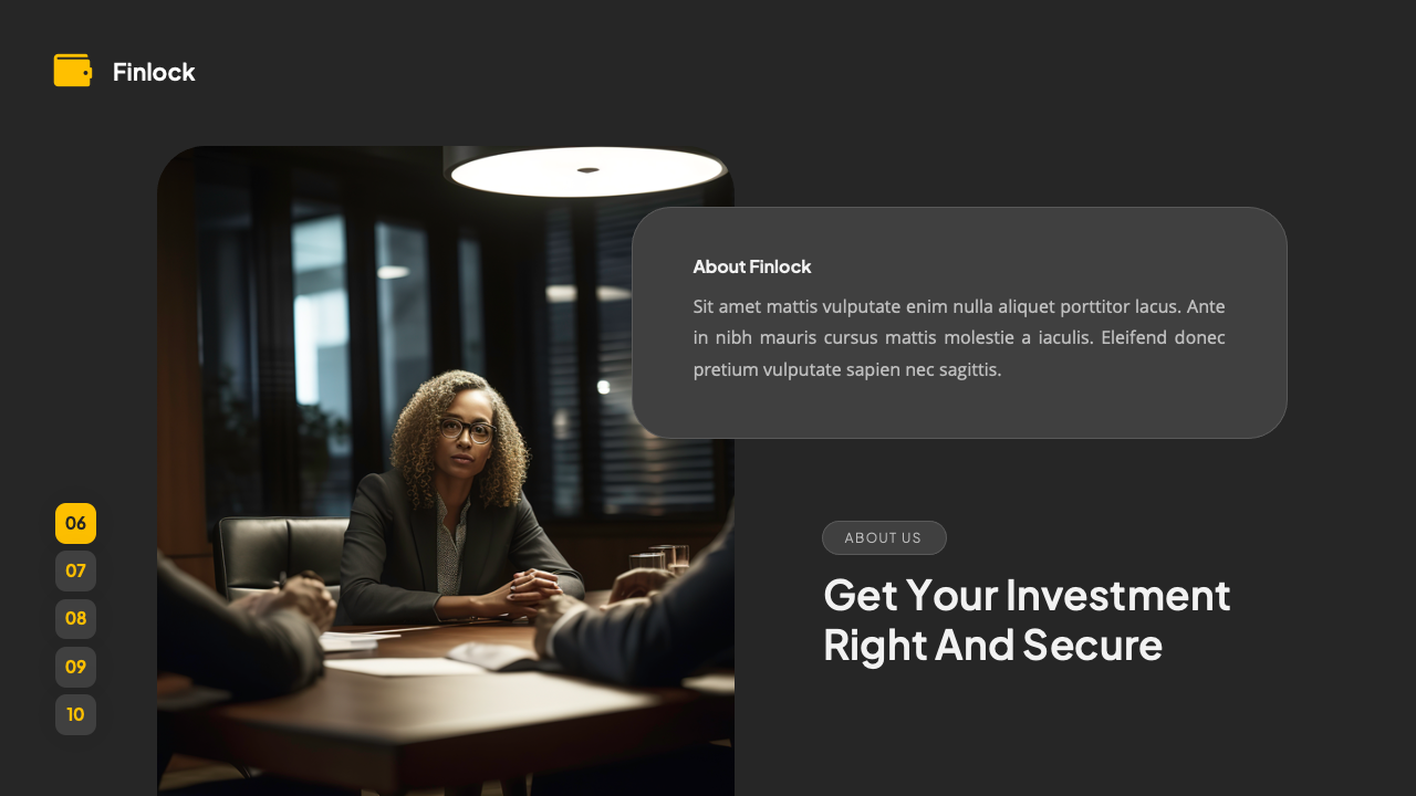 Finlock - Financial Investment PowerPoint Template, Presentation Templates