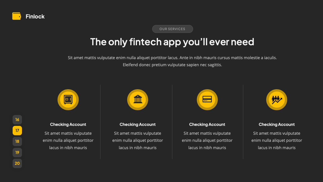 Finlock - Financial Investment PowerPoint Template, Presentation Templates