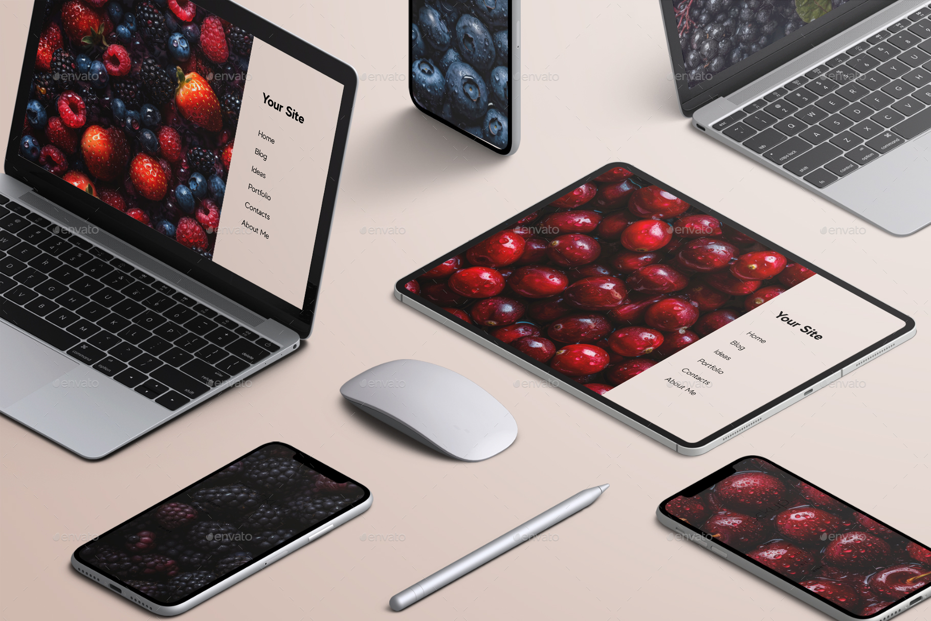 Seamless Fresh Berries Texture Pack, Graphics | GraphicRiver