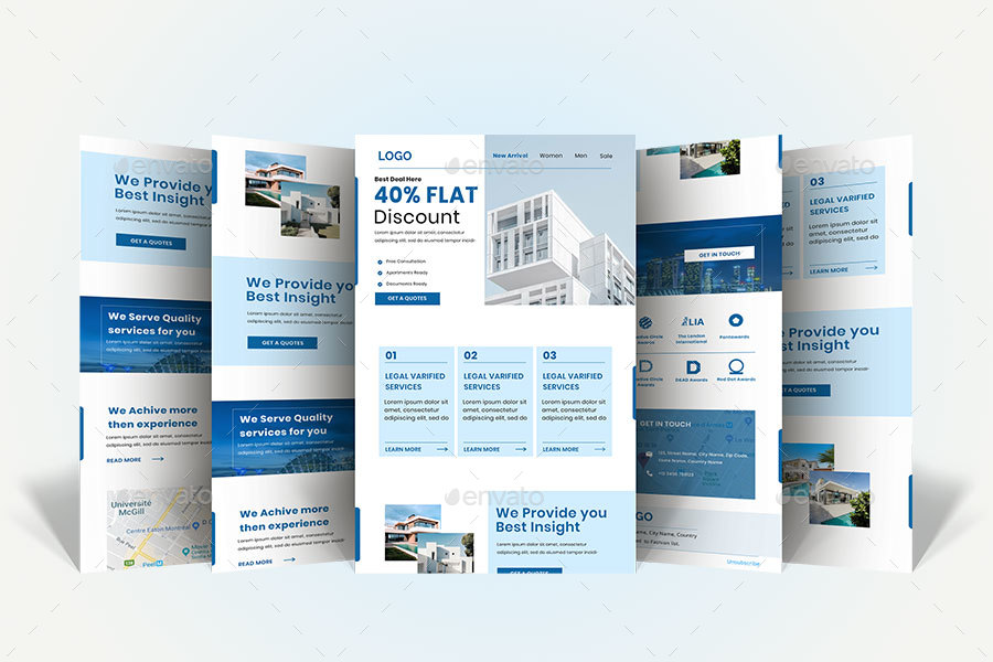 Real Estate Email Newsletter PSD Template, Web Elements | GraphicRiver