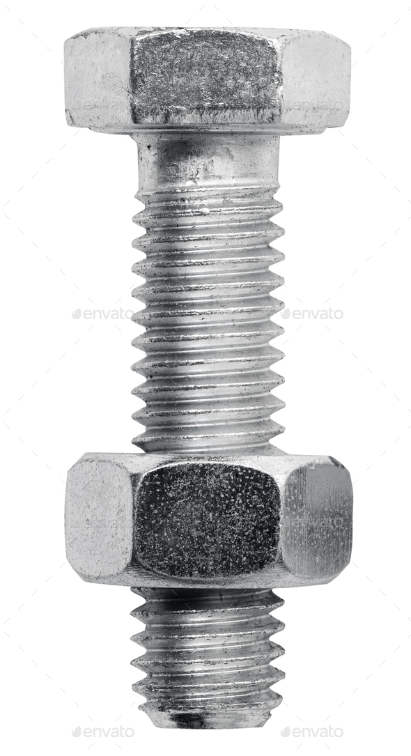 Bolt and nut isolated on white background Stock Photo by fotodestock