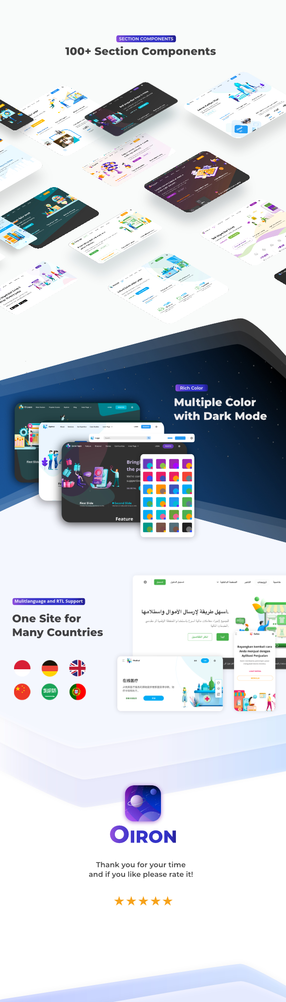 Oiron - React HTML Landing Page Collection by ilhammeidi | ThemeForest