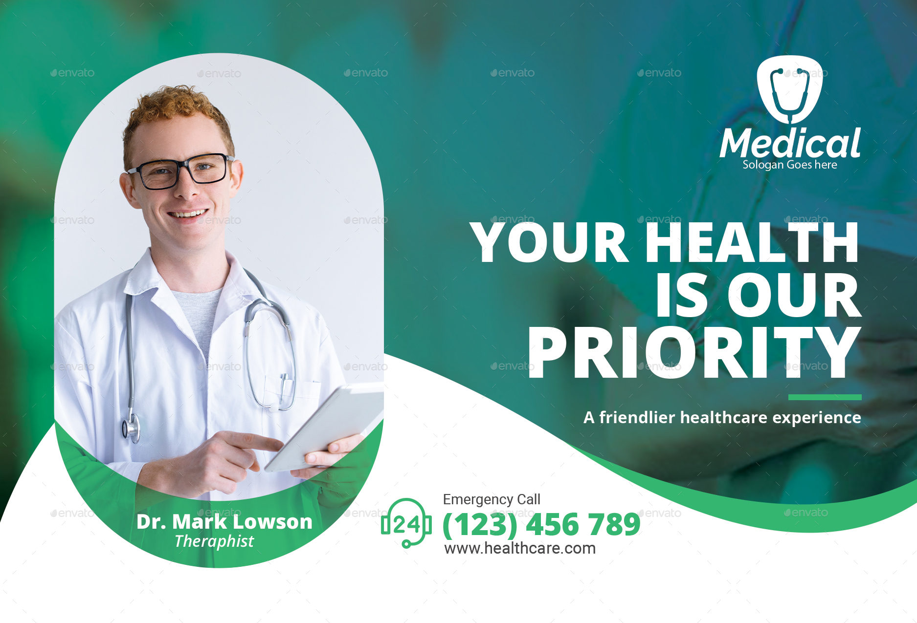 Medical Post Card, Print Templates | GraphicRiver