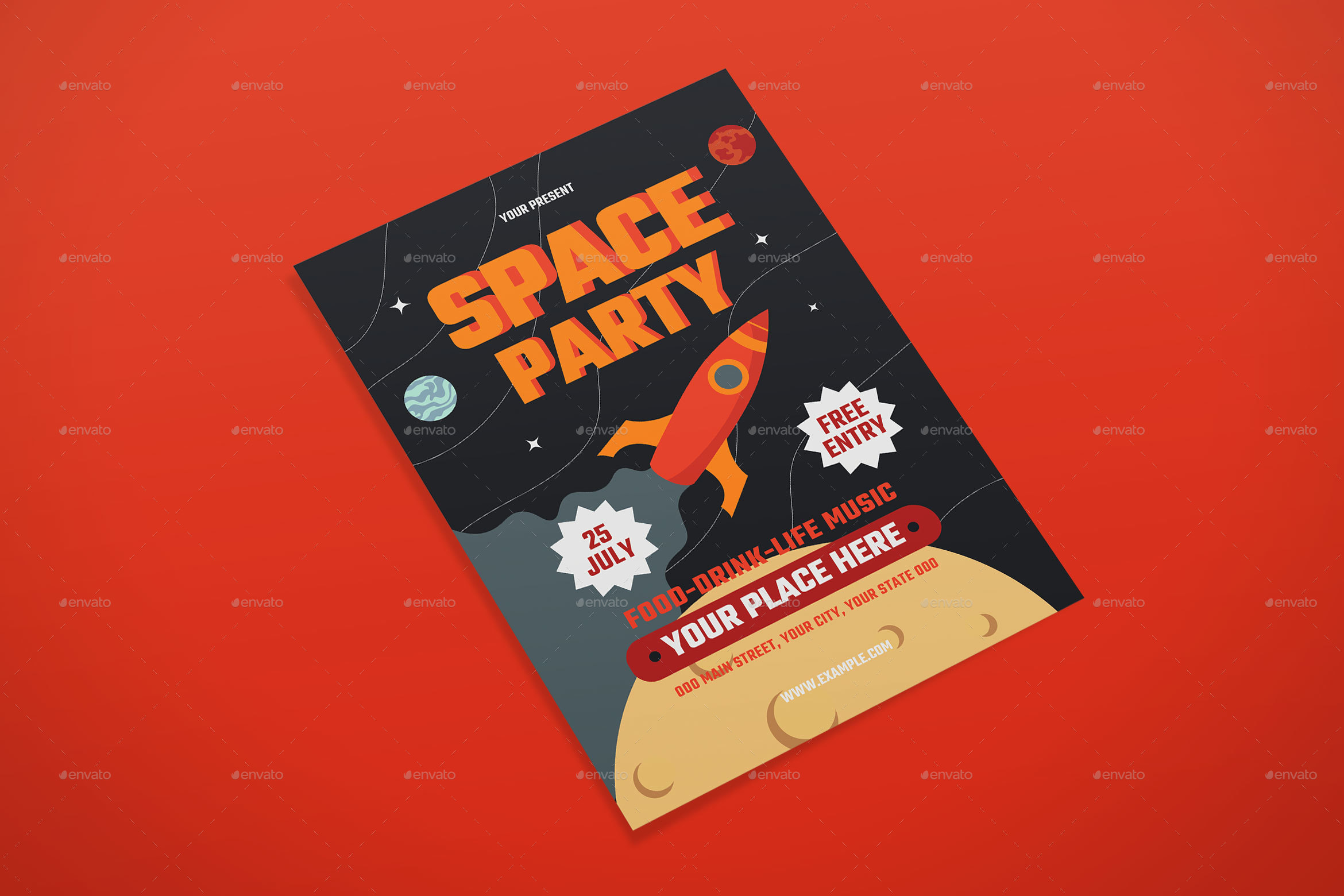 Space Party Flyer, Print Templates | GraphicRiver