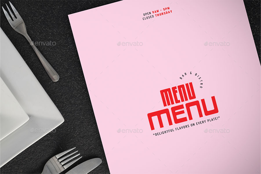 Pink Menu Template, Print Templates | GraphicRiver