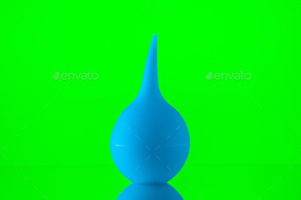 front view bulb syringe aspirator on neon green background Stock Photo ...