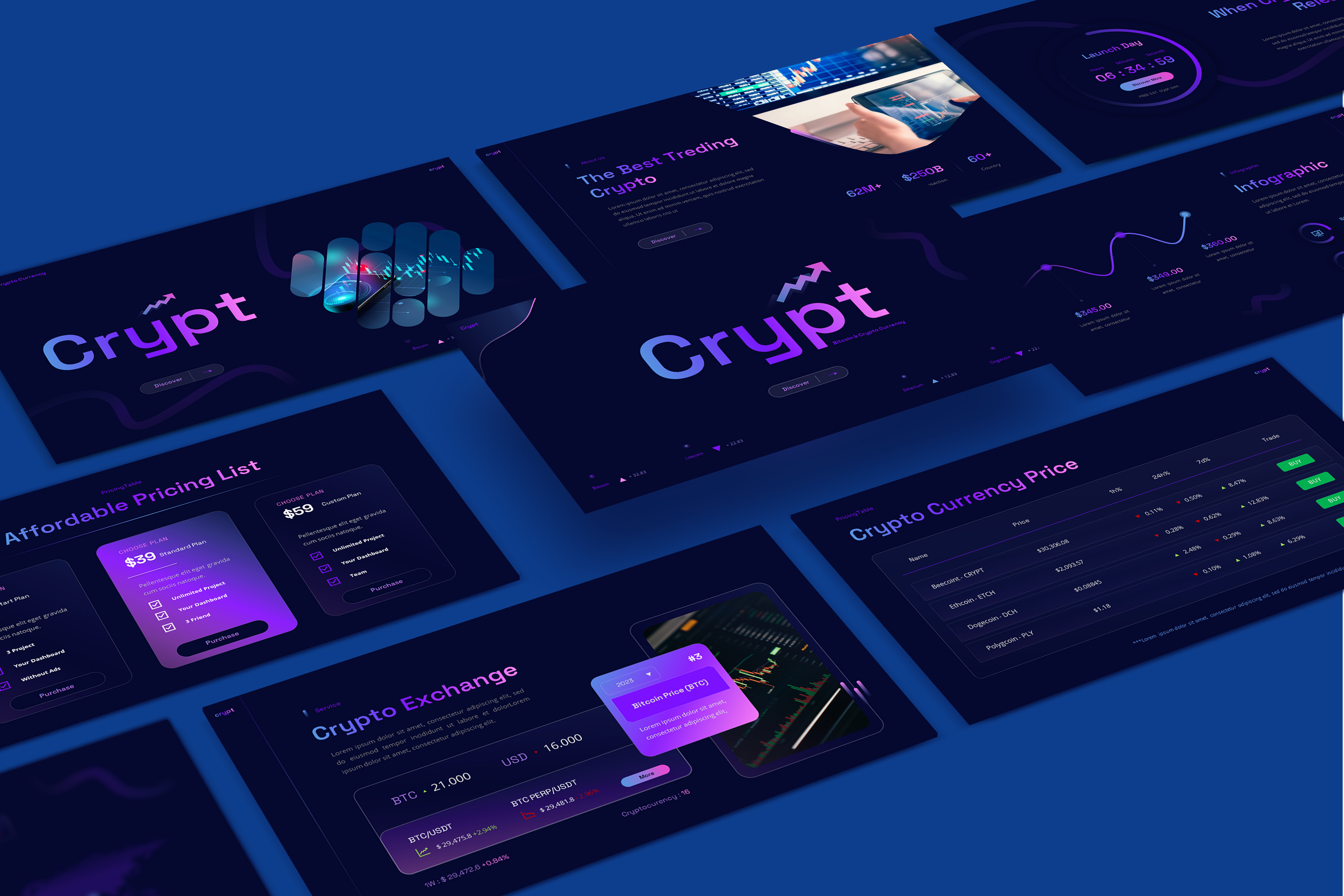CRYPT – Premium Cryptocurrency & Bitcoin Pitch Deck Template for ...