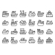Warship Icons Set Outline Vector, Vectors | GraphicRiver