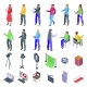 Casting Actors Icons Set Isometric Vector, Vectors | GraphicRiver