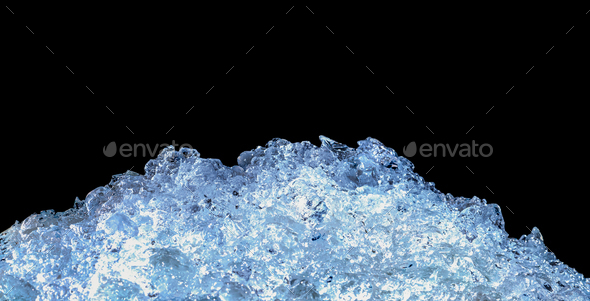 Pile of crushed ice cubes on dark background with copy space. Crushed ...