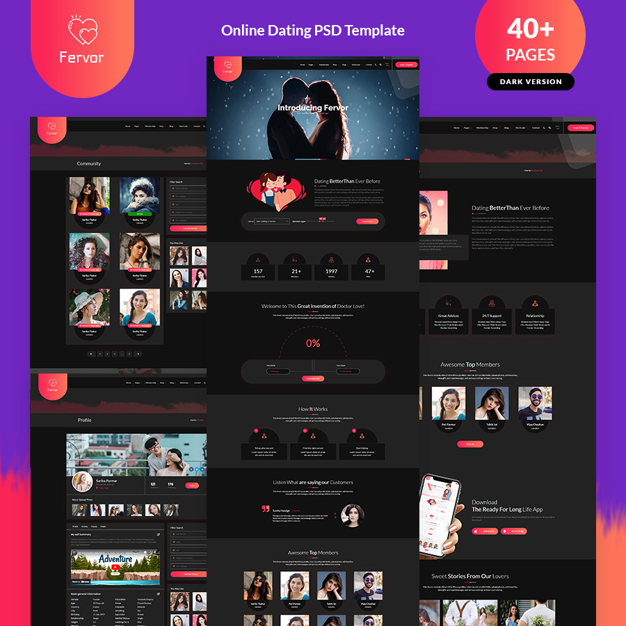 Fervor Dating and Community HTML Template by webstrot | ThemeForest