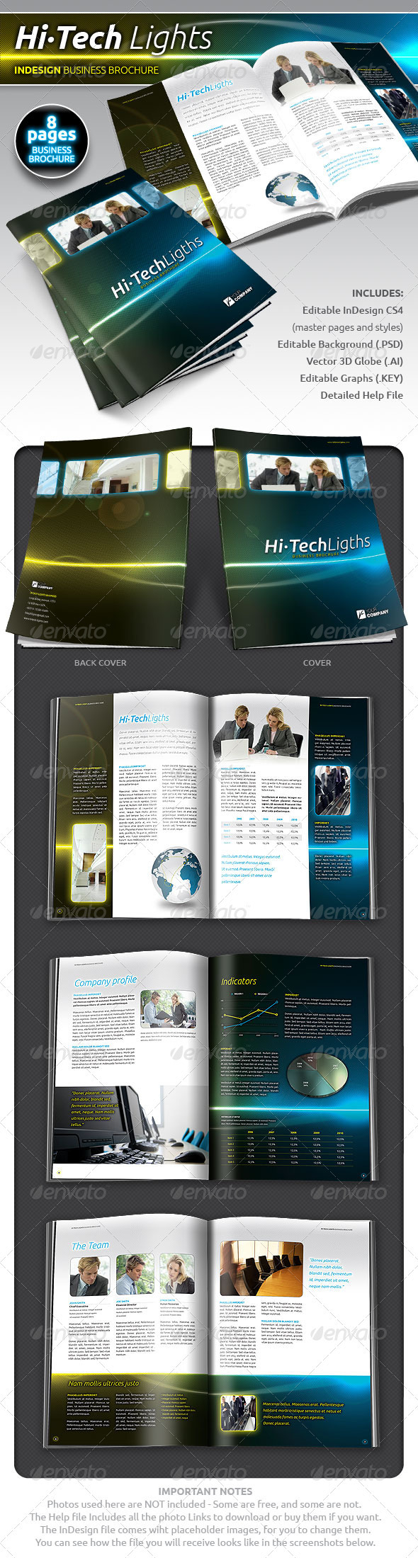 Hi-Tech Lights Business Brochure by PVillage | GraphicRiver