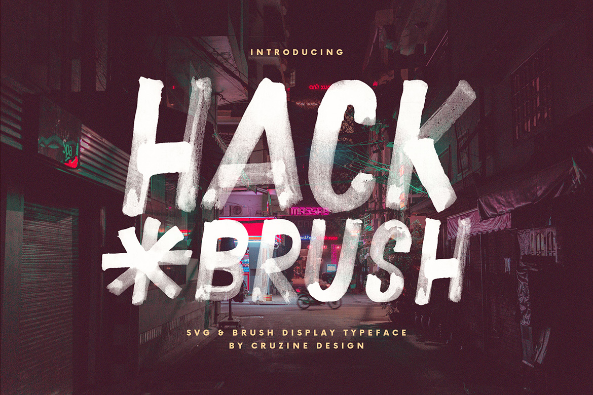 Hack Svg Brush Font, Fonts | GraphicRiver
