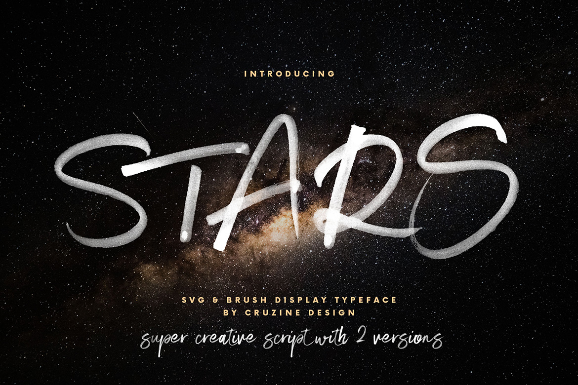 Stars SVG Brush Script, Fonts | GraphicRiver