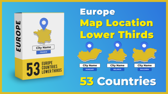 Europe Map Location Lower Thirds, After Effects Project Files | VideoHive