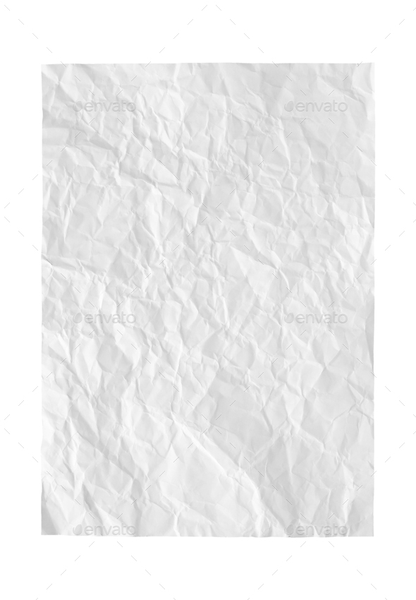 White crumpled paper sheet isolated Stock Photo by Cebas | PhotoDune