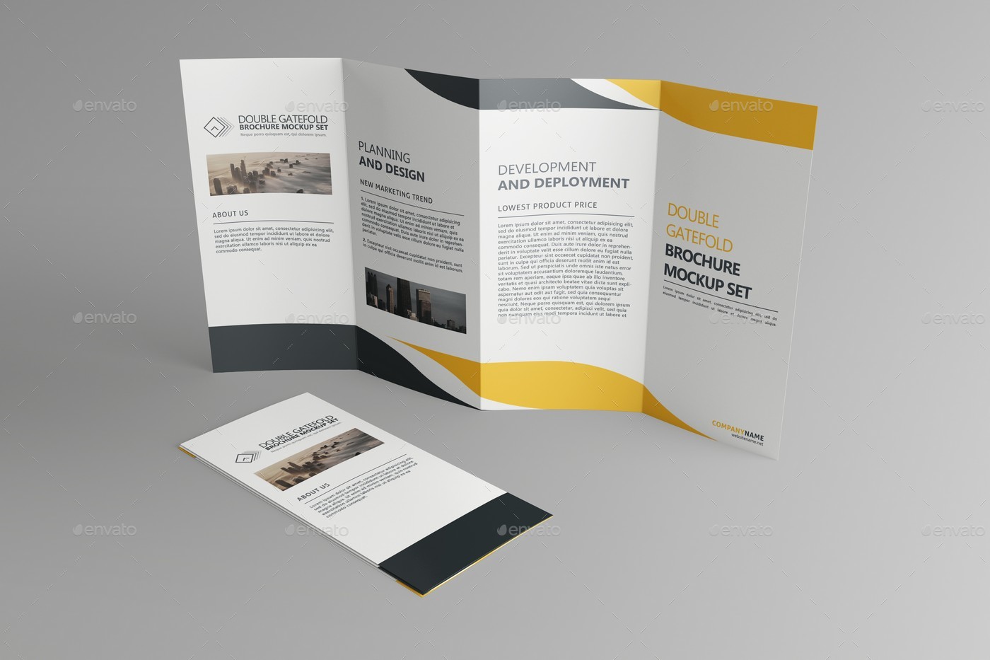 Double Gatefold Brochure Mock-Up, Graphics | GraphicRiver