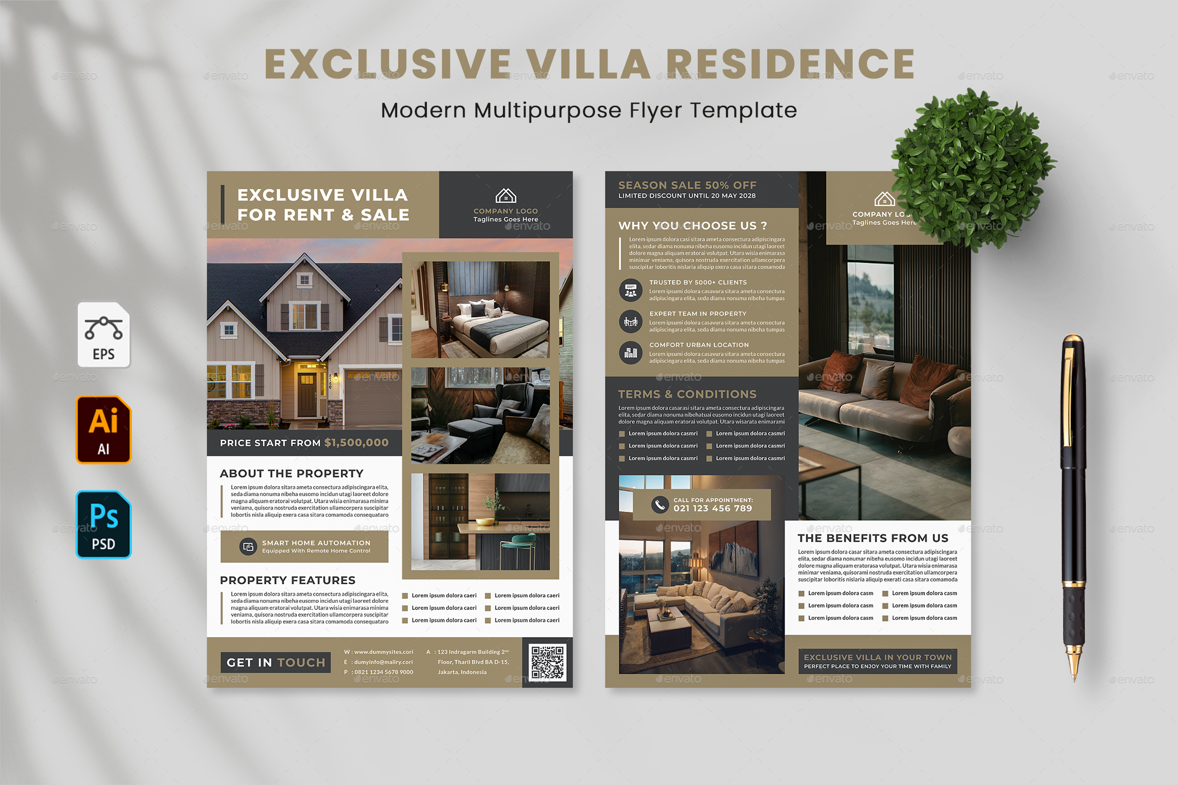 Exclusive Villa Residence Flyer Template, Print Templates | GraphicRiver