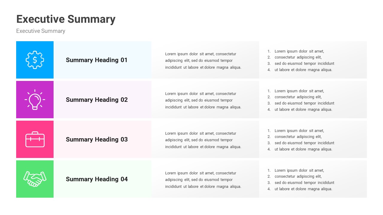 Executive Summary PowerPoint Presentation Template Designs ...
