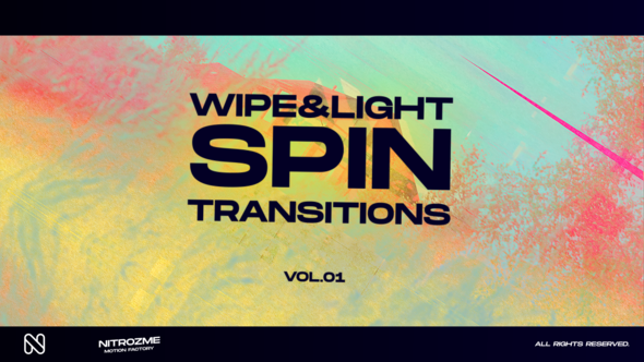 Wipe and Light Spin Transitions Vol. 01, After Effects Project Files