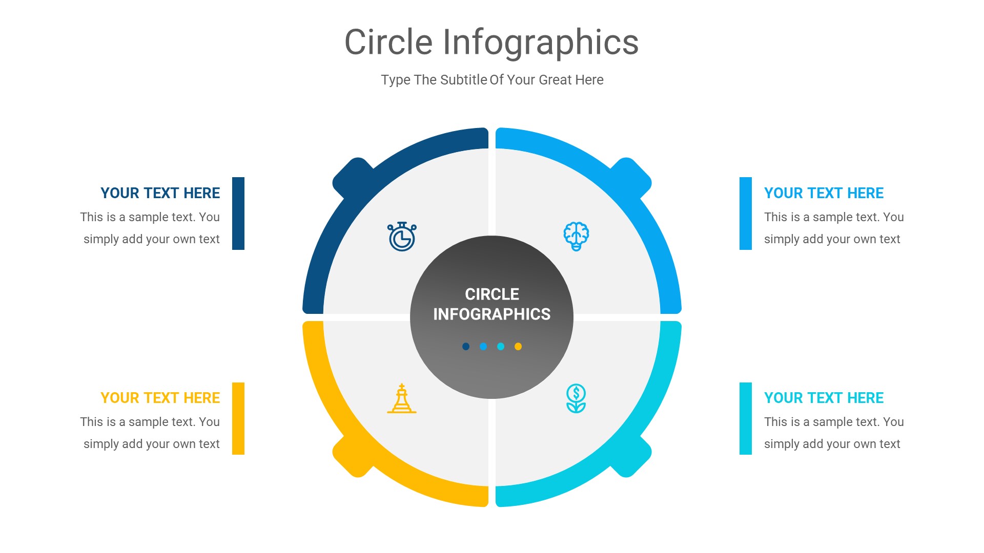 Circle Infographics PowerPoint Presentation, Presentation Templates