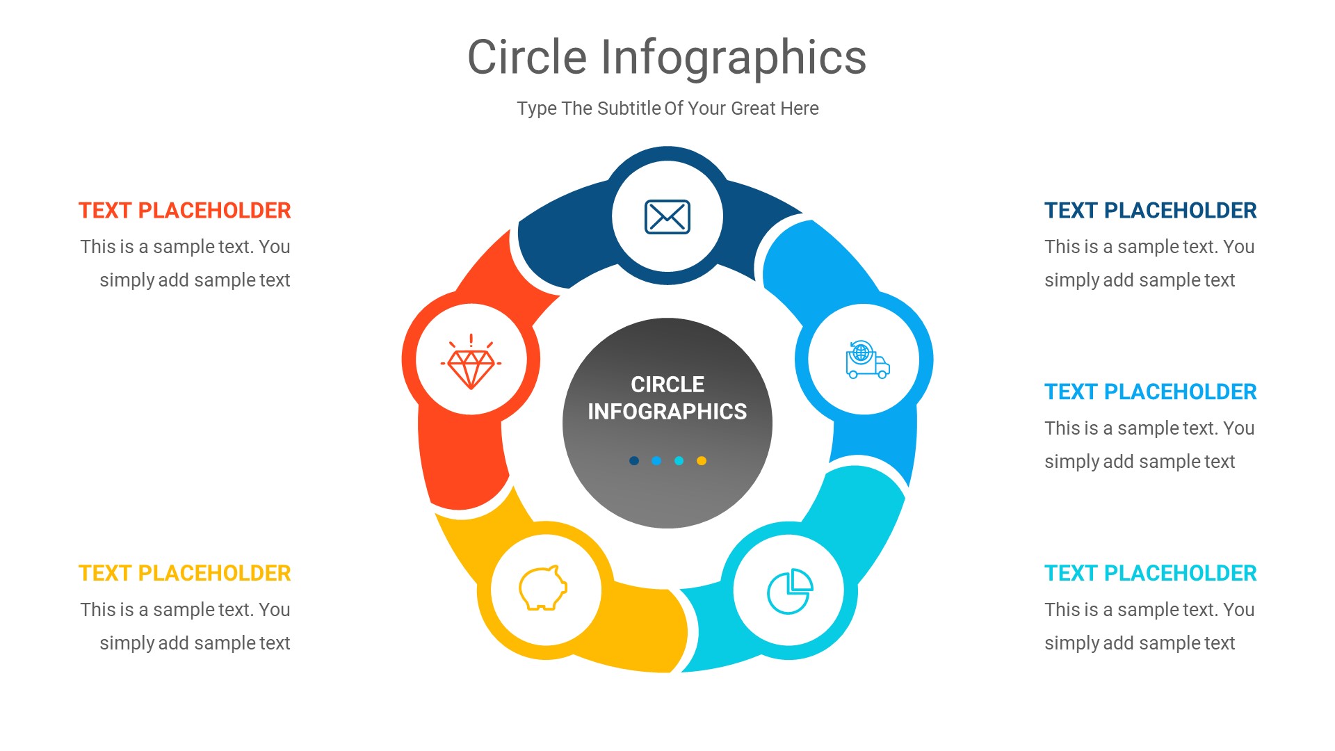 Circle Infographics PowerPoint Presentation, Presentation Templates