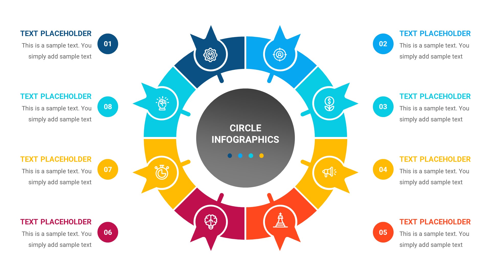 Circle Infographics PowerPoint Presentation, Presentation Templates