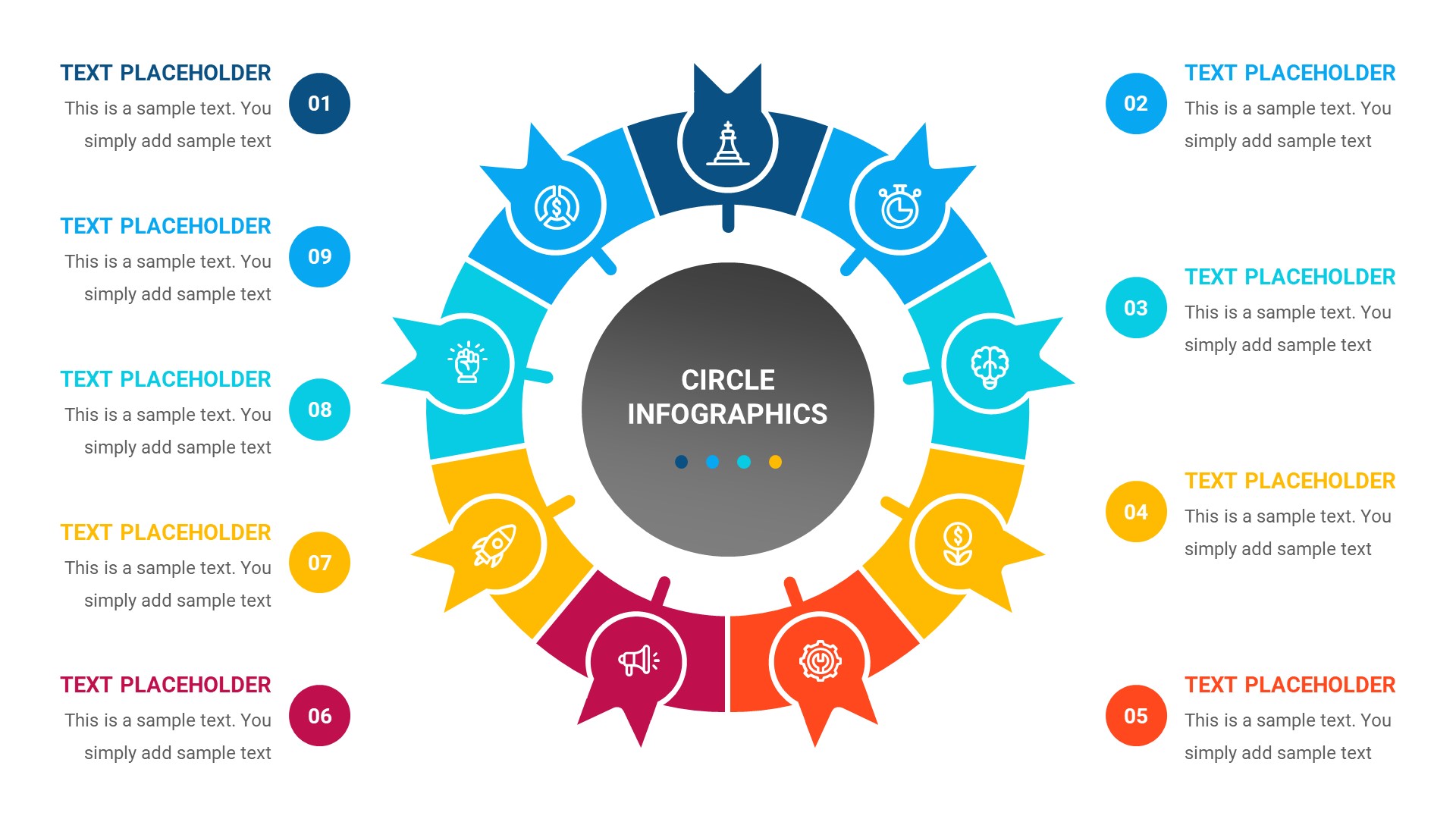 Circle Infographics PowerPoint Presentation, Presentation Templates