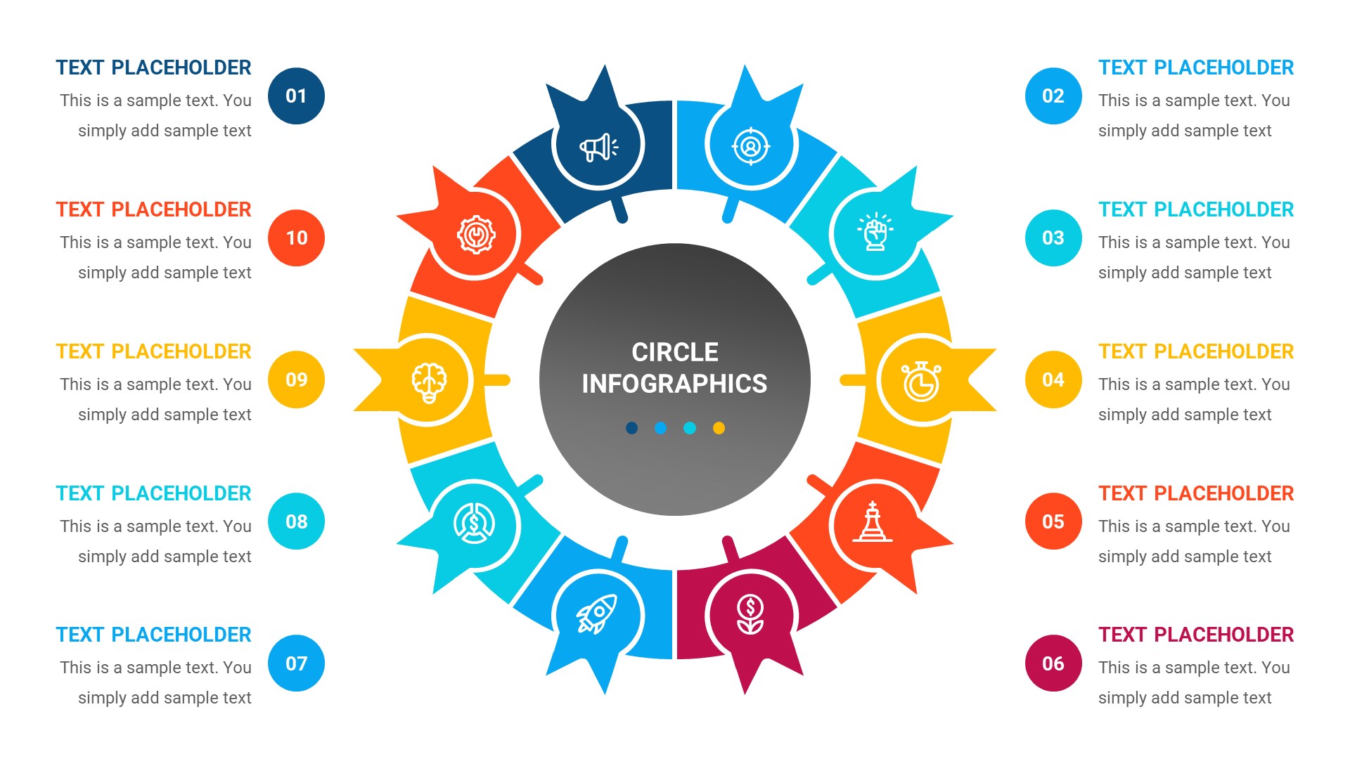 Circle Infographics PowerPoint Presentation, Presentation Templates