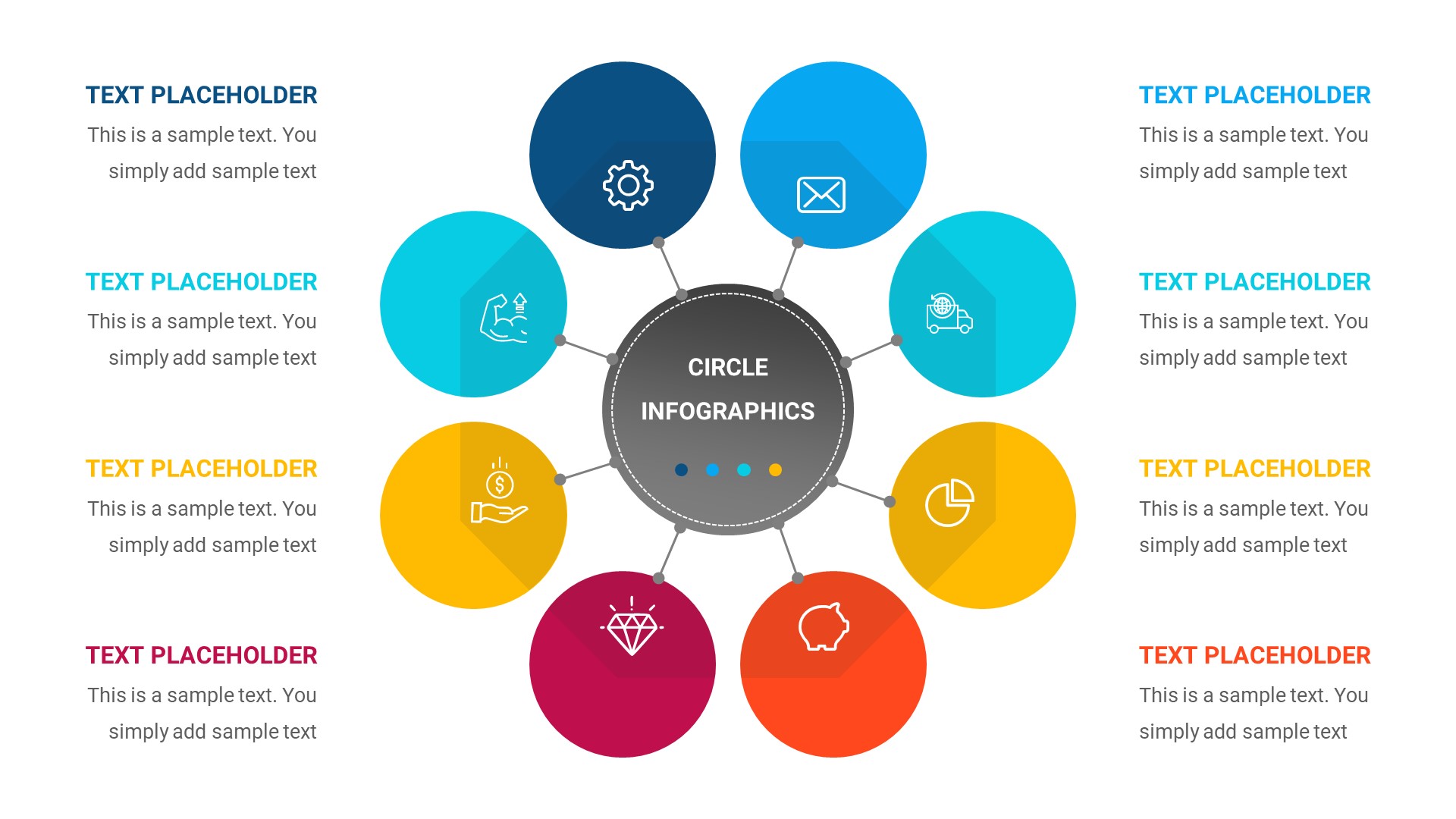 Circle Infographics PowerPoint Presentation, Presentation Templates
