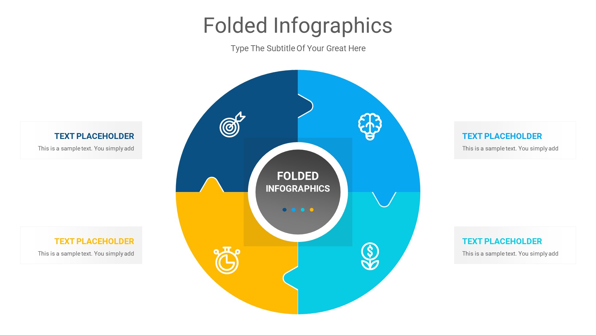 Folded Circle Diagrams PowerPoint Template, Presentation Templates