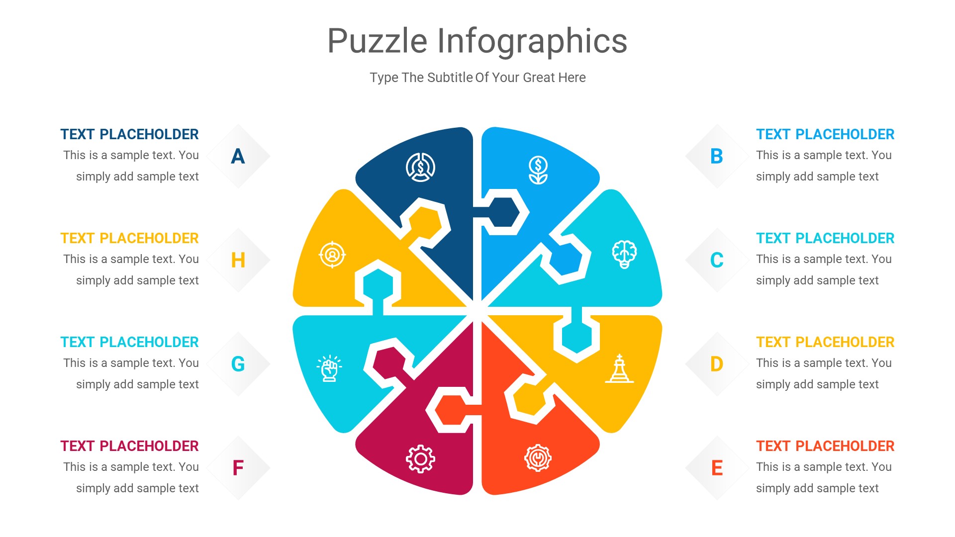 Puzzle Infographics PowerPoint Template Diagrams, Presentation Templates
