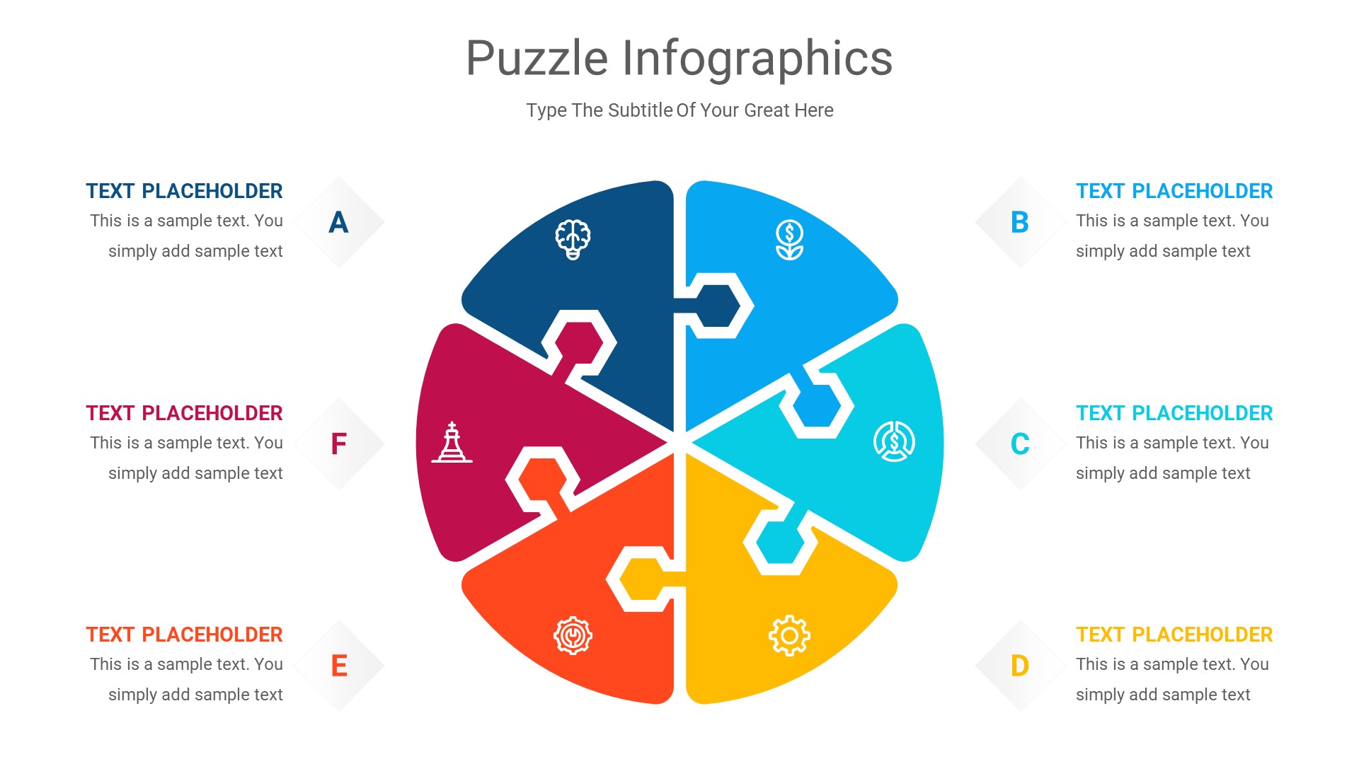 Puzzle Infographics PowerPoint Template Diagrams, Presentation Templates