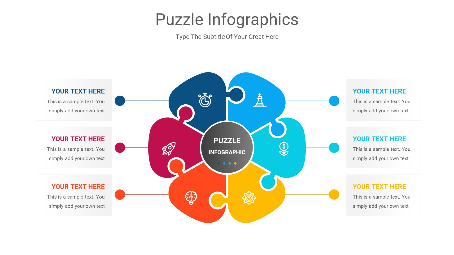 Puzzle Infographics PowerPoint Template Diagrams, Presentation Templates
