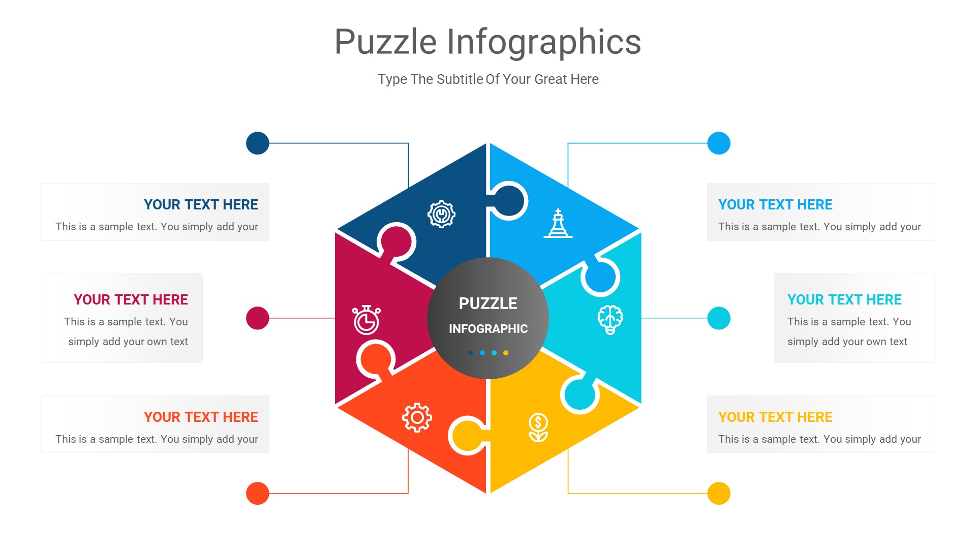 Puzzle Infographics PowerPoint Template Diagrams, Presentation Templates
