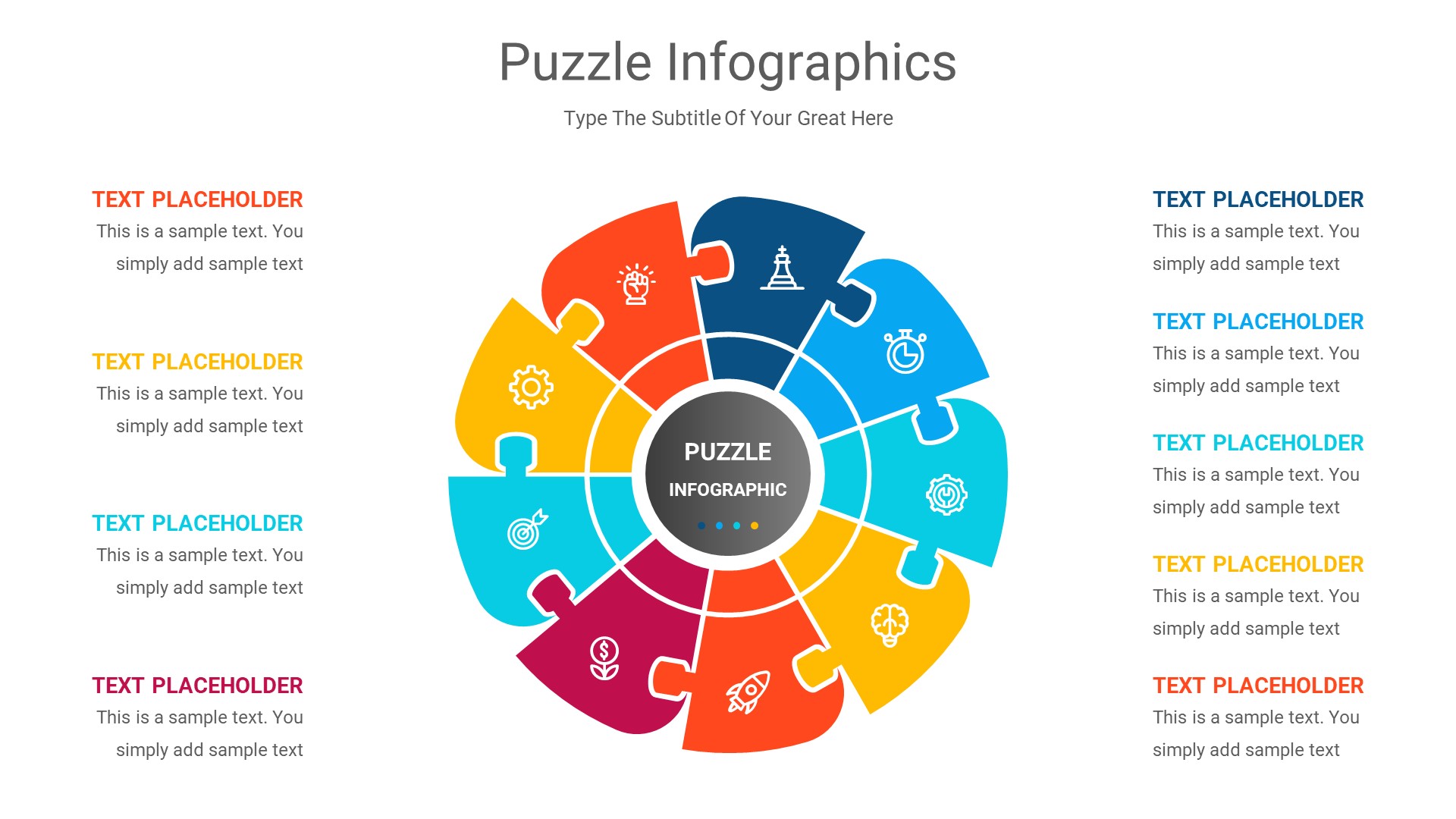 Puzzle Infographics PowerPoint Template Diagrams, Presentation Templates