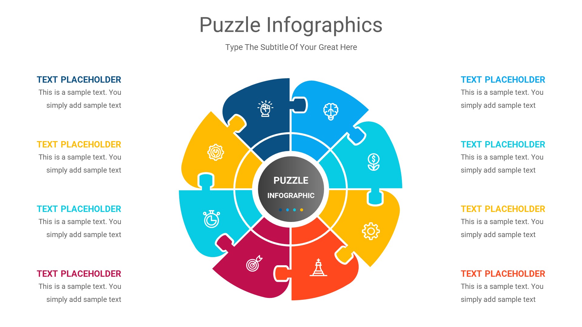 Puzzle Infographics PowerPoint Template Diagrams, Presentation Templates
