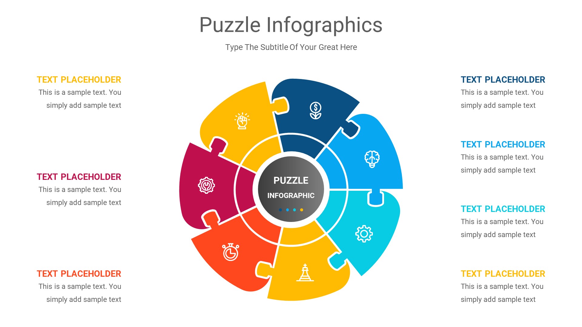 Puzzle Infographics PowerPoint Template Diagrams, Presentation Templates