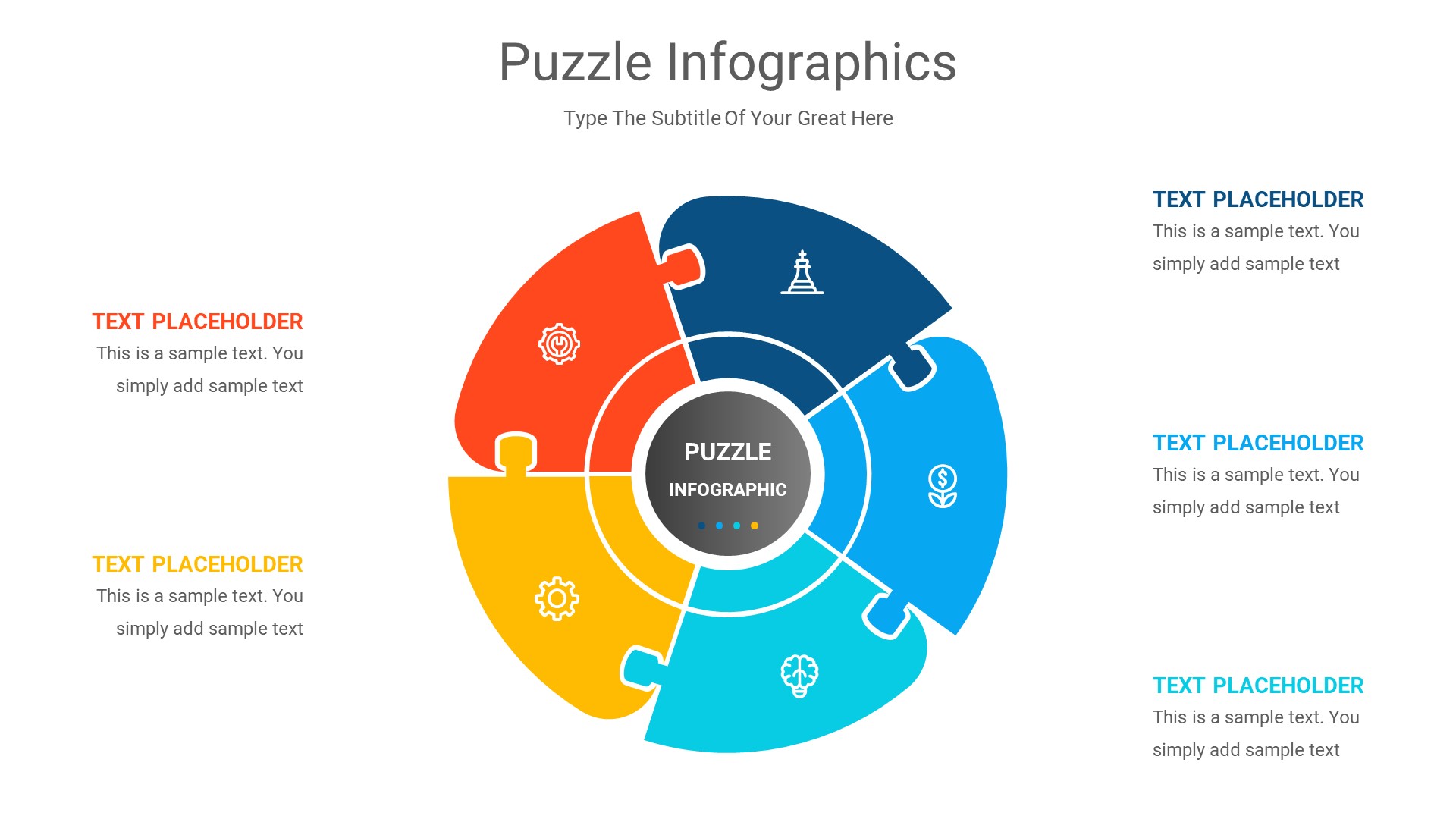 Puzzle Infographics PowerPoint Template Diagrams, Presentation Templates